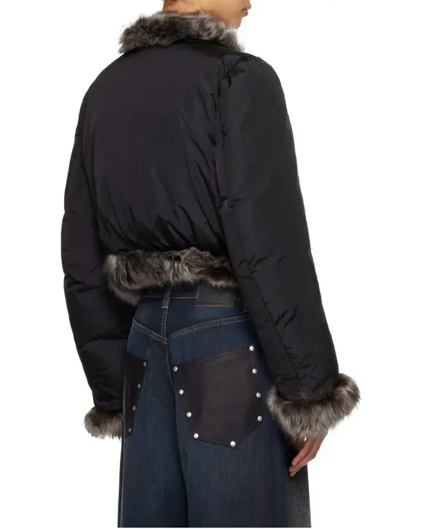 Alexander Wang Fur Trim Cardigan Puffer Coat