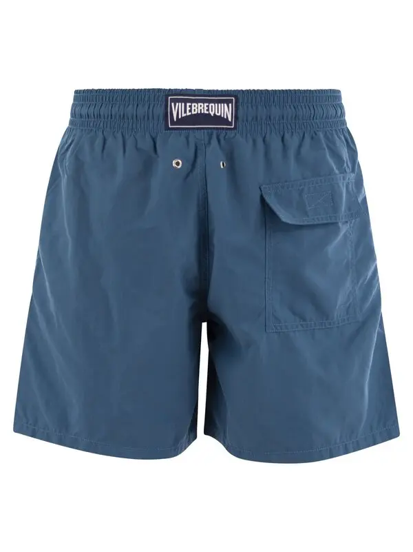 Vilebrequin Elasticated Waist Swimming Trunks With Flap Back Pockets