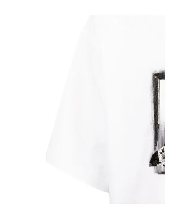 We11Done Sequinned Logo-print T-shirt