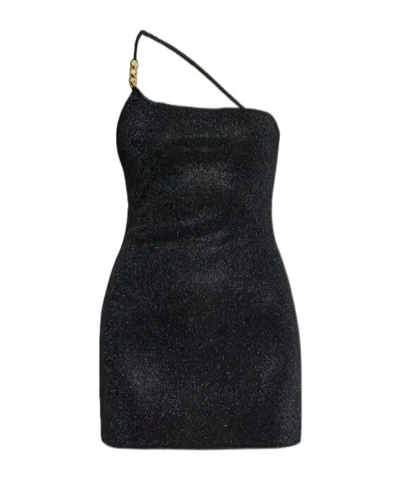Oseree Lumière One-shoulder Mini Dress - Black