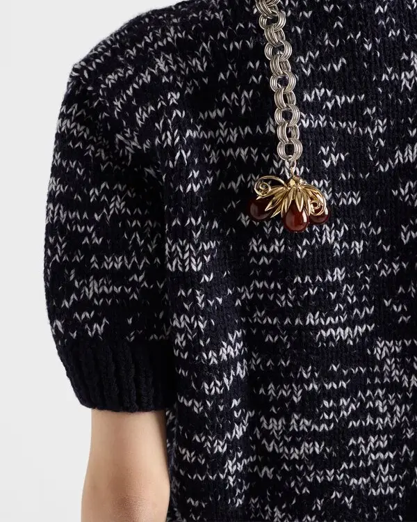 Prada Short-sleeved Jumper With Pendant Detail