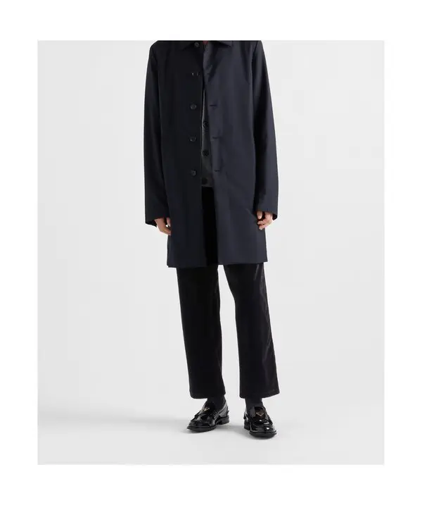 Prada Logo Plaque Straight Leg Trousers - Black