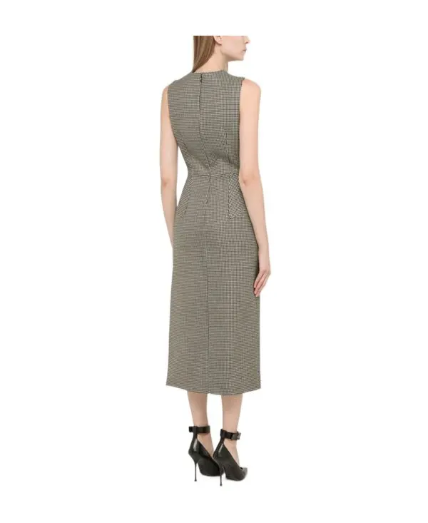 Alexander McQueen Houndstooth Asymmetrical Dress