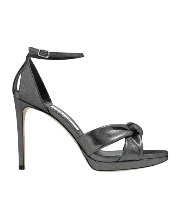 JIMMY CHOO Stiletto High-heeled Sandals With Open Toe And Adjustable Ankle Strap - Grey