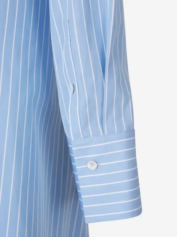JIL SANDER Striped Midi Shirt Dress With Knot Detail