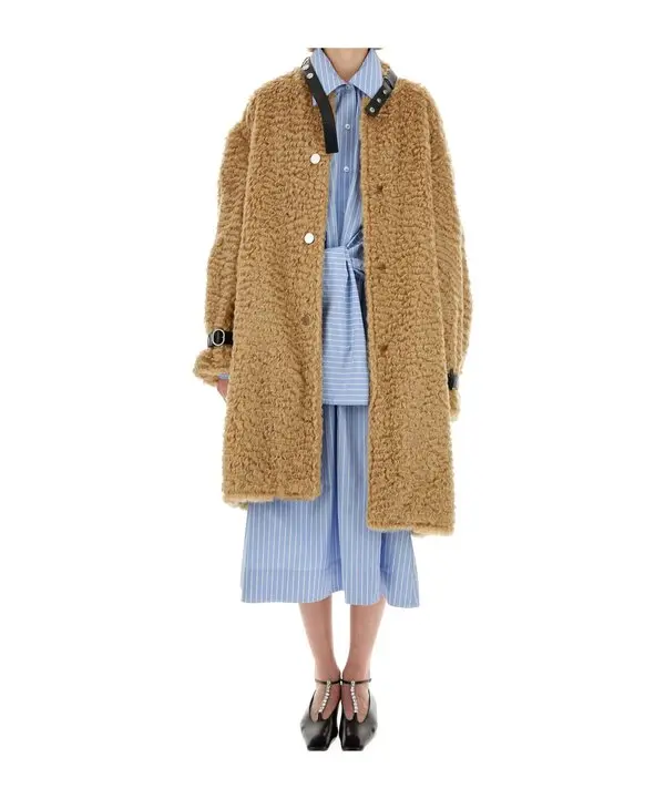 JIL SANDER Striped Midi Shirt Dress With Knot Detail