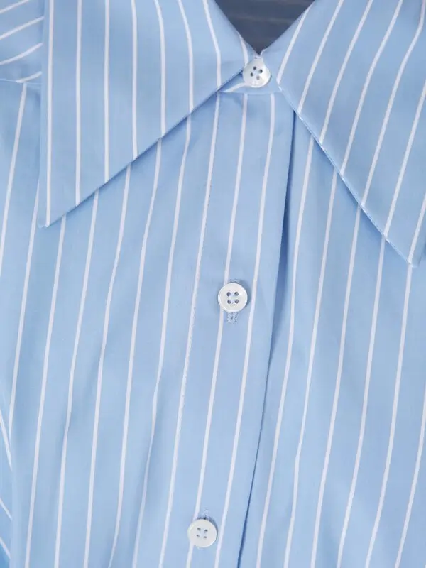 JIL SANDER Striped Midi Shirt Dress With Knot Detail