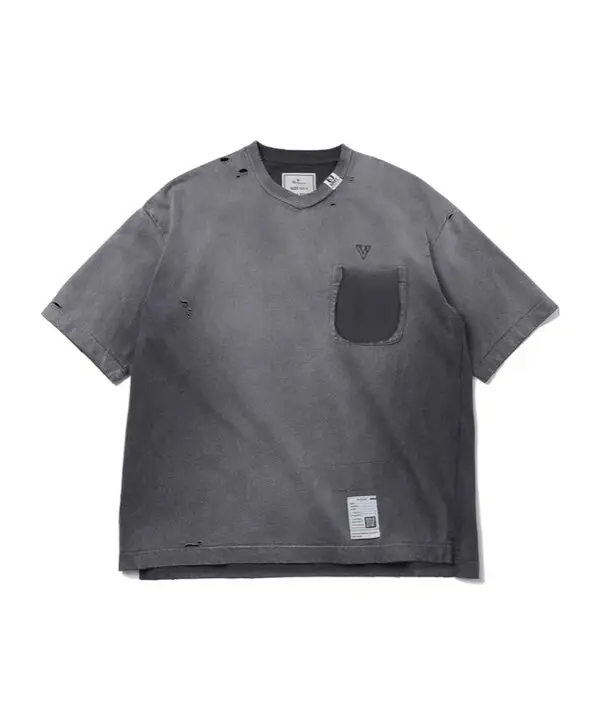 Mihara Yasuhiro V-neck Distressed T-shirt