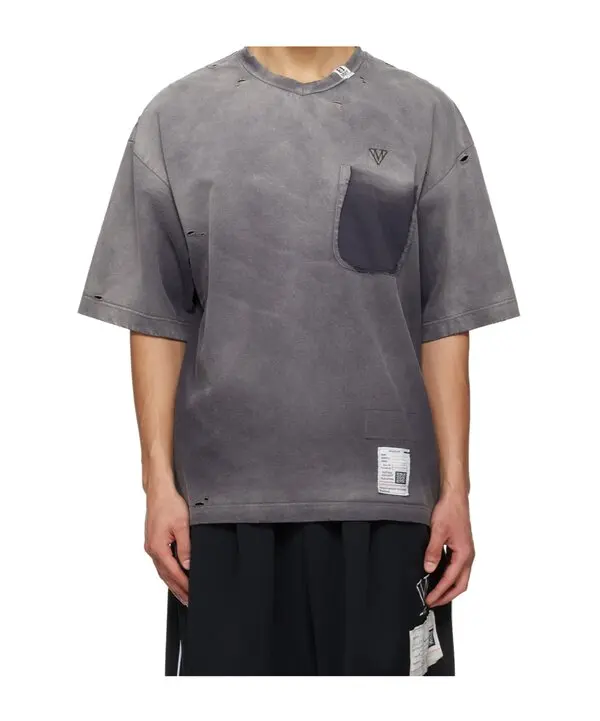 Mihara Yasuhiro V-neck Distressed T-shirt