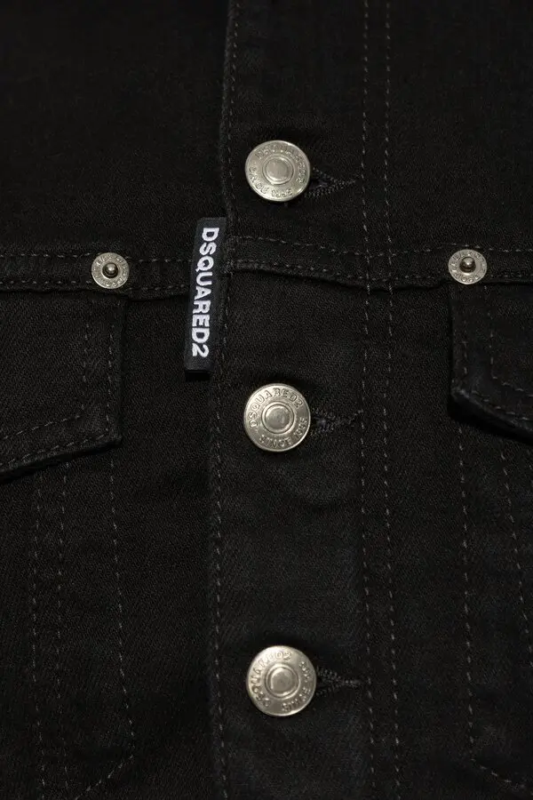 Dsquared2 Logo Patch Denim Shirt Dress