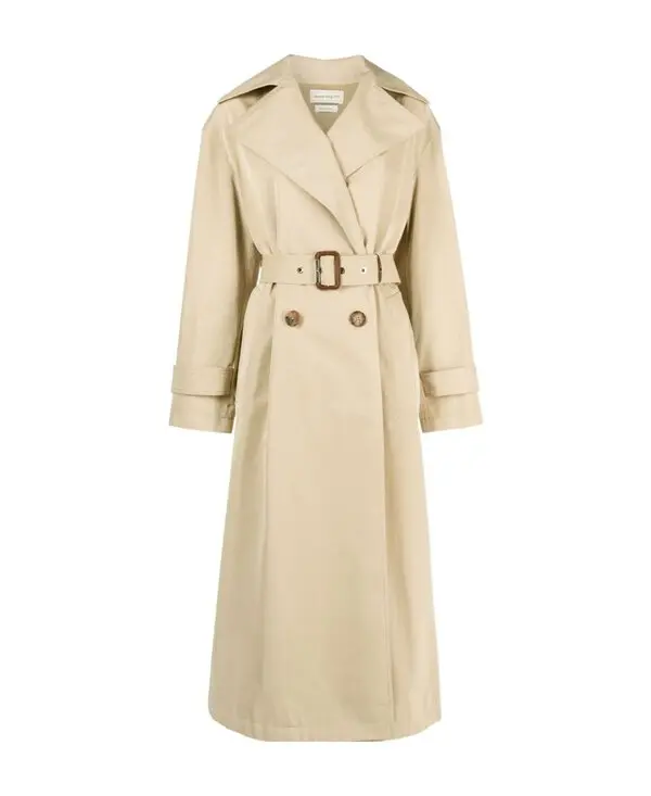 Alexander McQueen Double Breasted Belted Trench Coat