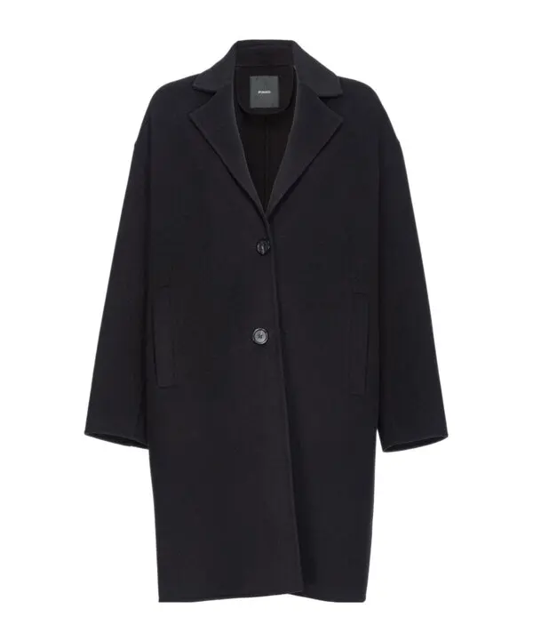 Pinko Classic Single-breasted Coat - Black