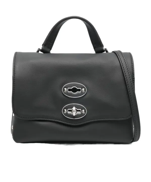 ZANELLATO Postina Saeta Baby Studded Shoulder Bag - Black