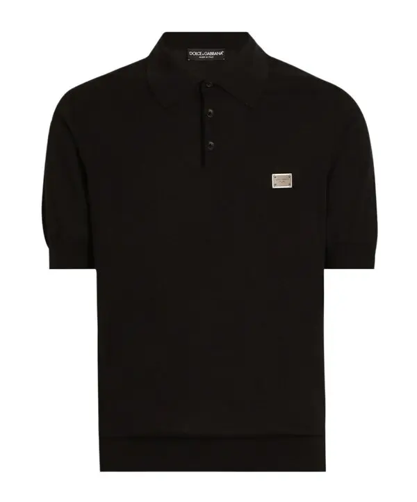 Dolce & Gabbana Dolce Gabbana Logo Tag Polo Shirt - Black