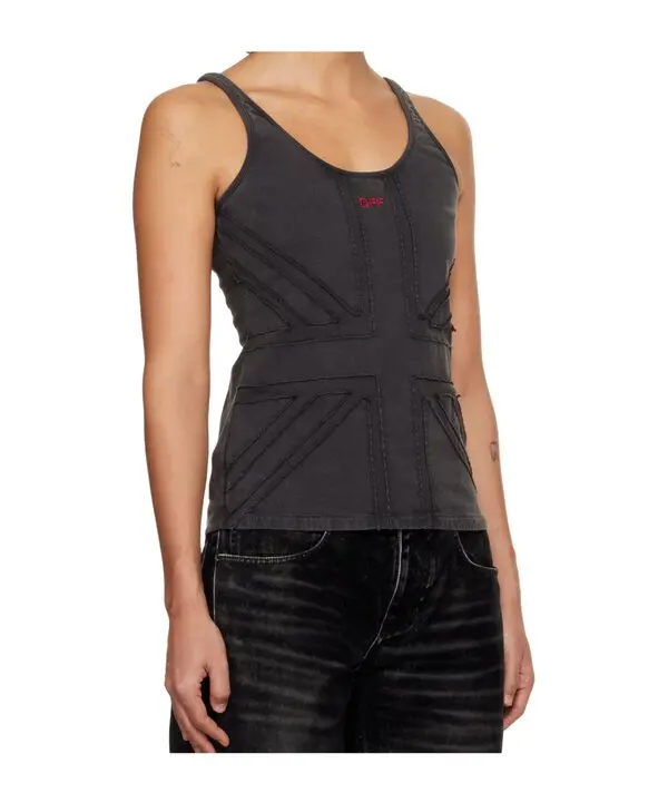 Off-White Patchwork Design Tank Top