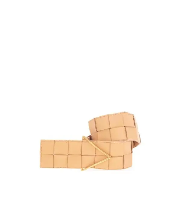 Bottega Veneta Maxi Intrecciato Leather Belt - Brown
