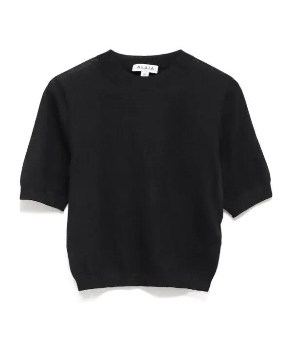 Alaïa Seamless Short Knitted Top - Black