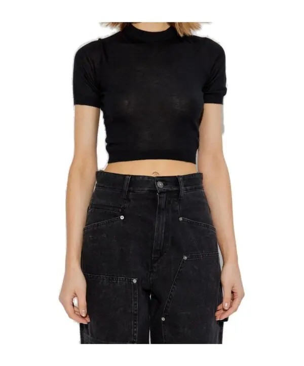 Alaïa Cropped Ribbed Knit Top