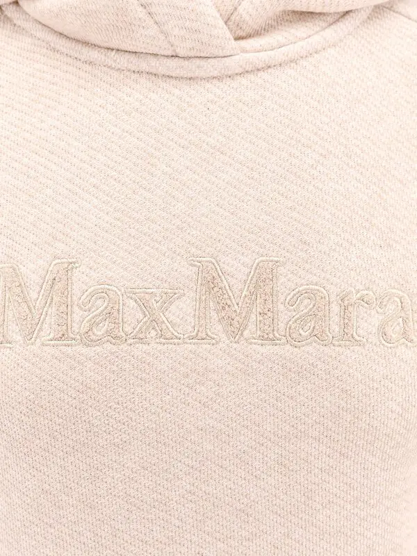 Max Mara Logo Embroidered Hoodie - Nude