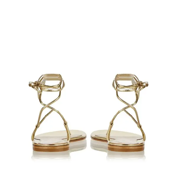 GIANVITO ROSSI Gold Flat Sandals - Nude