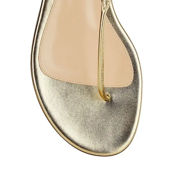GIANVITO ROSSI Gold Flat Sandals - Nude