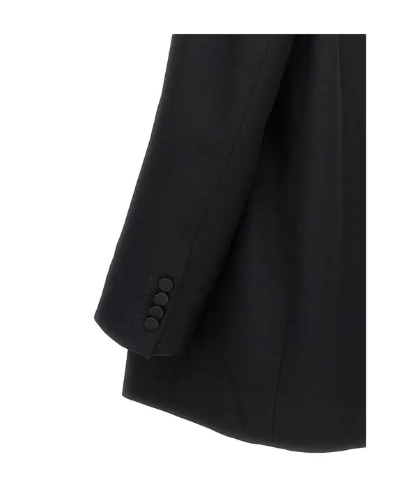 Dries Van Noten Double-breasted Tuxedo Blazer - Black