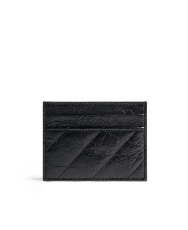 Balenciaga Logo Plaque Quilted Cardholder