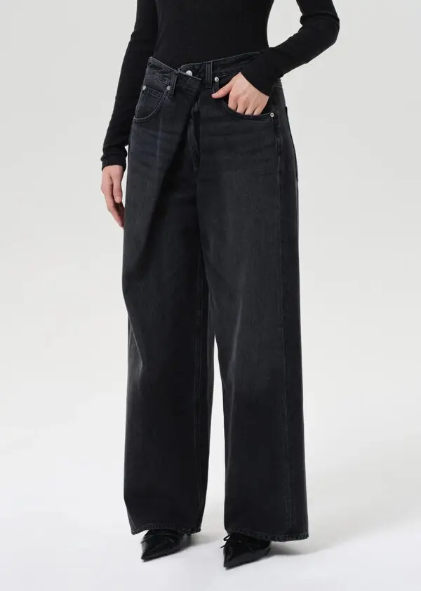 AGOLDE Vana Wide-leg Jeans In Wash - Black