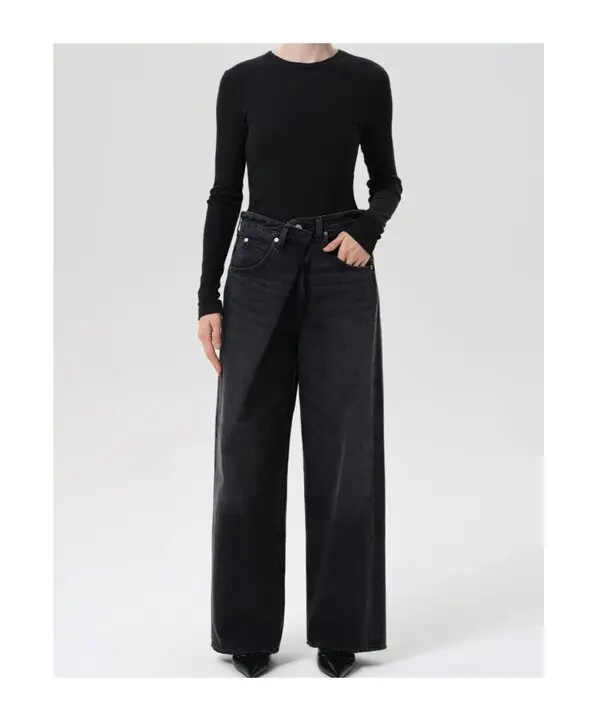 AGOLDE Vana Wide-leg Jeans In Wash - Black