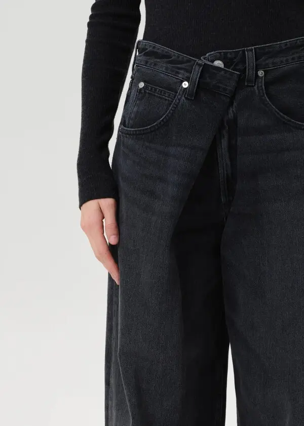 AGOLDE Vana Wide-leg Jeans In Wash - Black