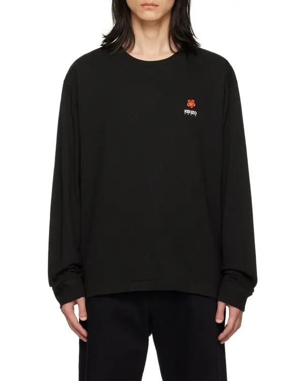 Kenzo Logo Printed Long Sleeved Crewneck T-shirt