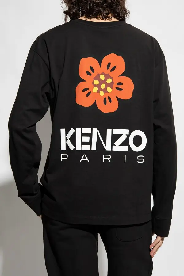 Kenzo Logo Printed Long Sleeved Crewneck T-shirt