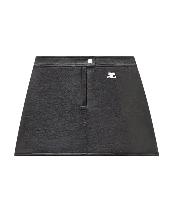COURREGES Courrèges Reedition Logo Patch Mini Skirt - Black