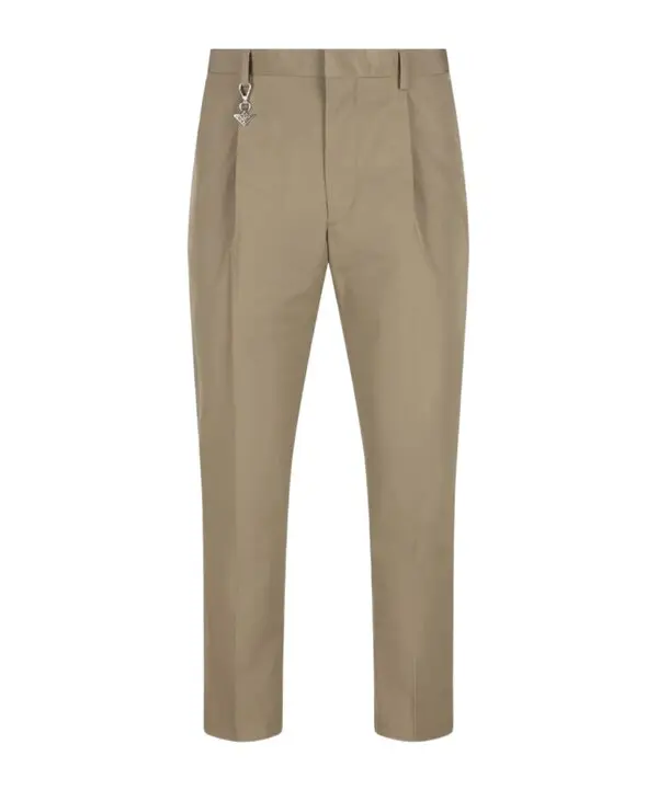 Prada Pleated Tailored Trousers With Belt Loops And Pocket Detail - Nude