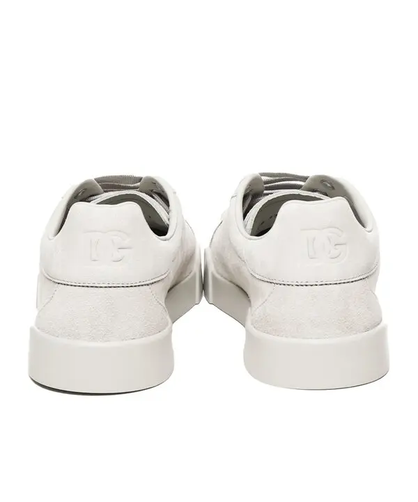 Dolce & Gabbana Portofino Perforated Logo Sneakers - White