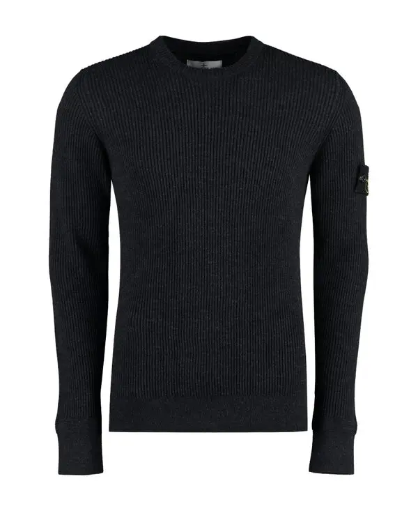 Stone Island Compass Patch Virgin Wool Jumper