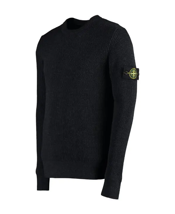 Stone Island Compass Patch Virgin Wool Jumper
