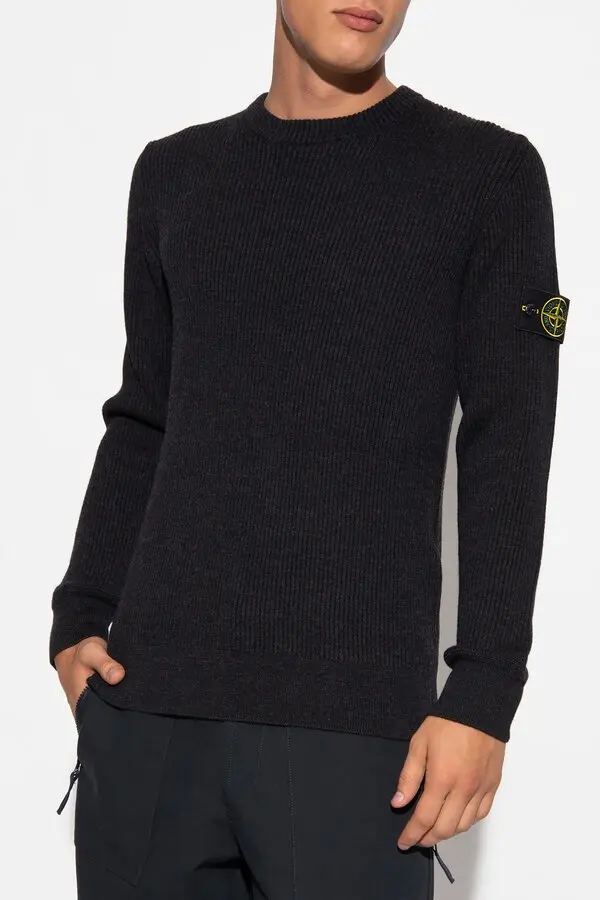 Stone Island Compass Patch Virgin Wool Jumper