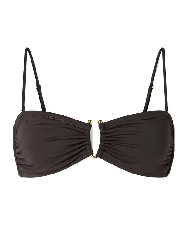 NILI LOTAN Ruffled Bikini Top - Brown