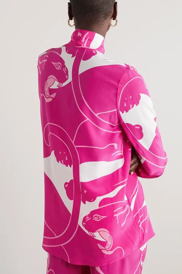 Valentino Garavani Printed Long-sleeve Shirt With Bow Detail