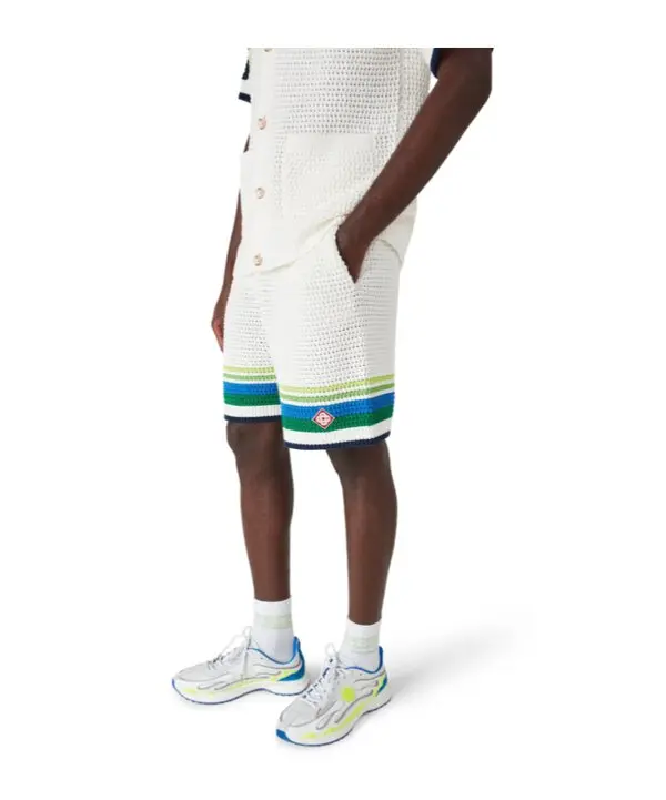 Casablanca Tennis Stripe Knit Shorts