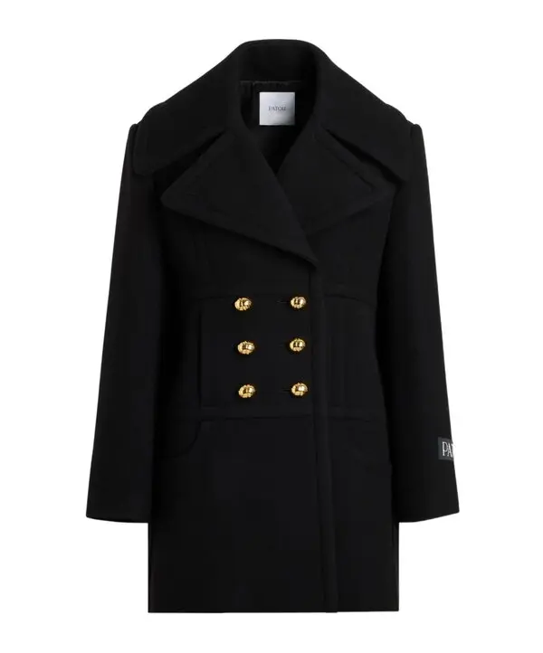 PATOU Double-breasted Coat With Notched Lapel - Black