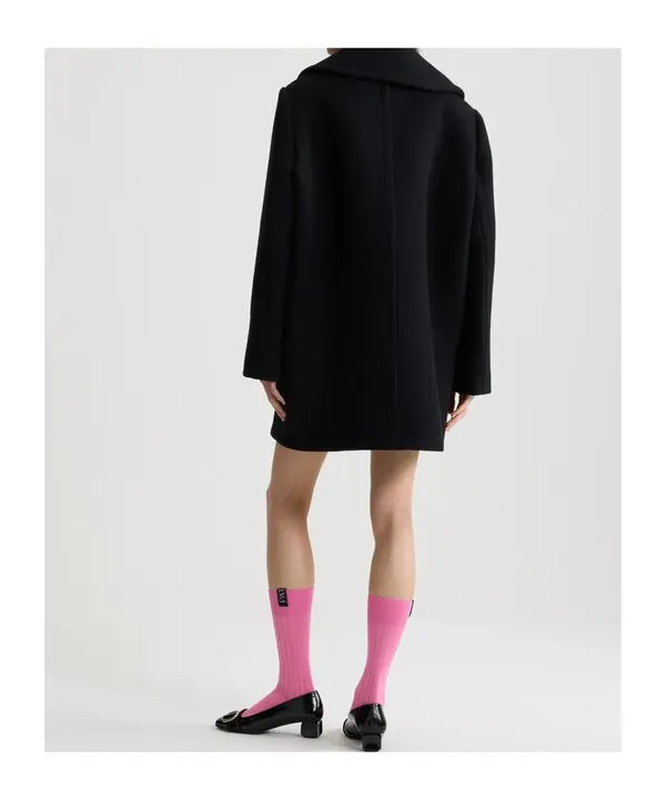 PATOU Double-breasted Coat With Notched Lapel - Black