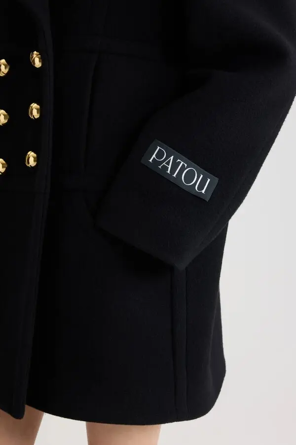 PATOU Double-breasted Coat With Notched Lapel - Black