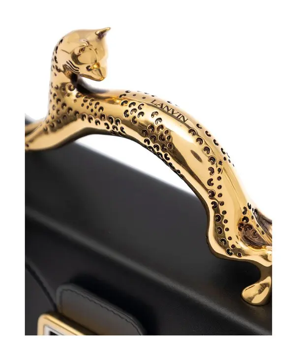 LANVIN Leopard Handle Shoulder Bag