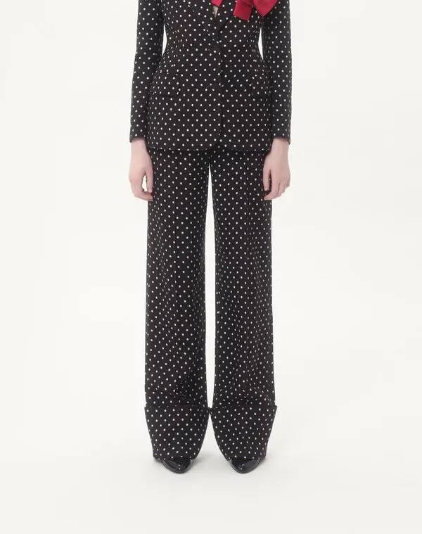 Valentino Garavani Polka Dot Wide Leg Trousers