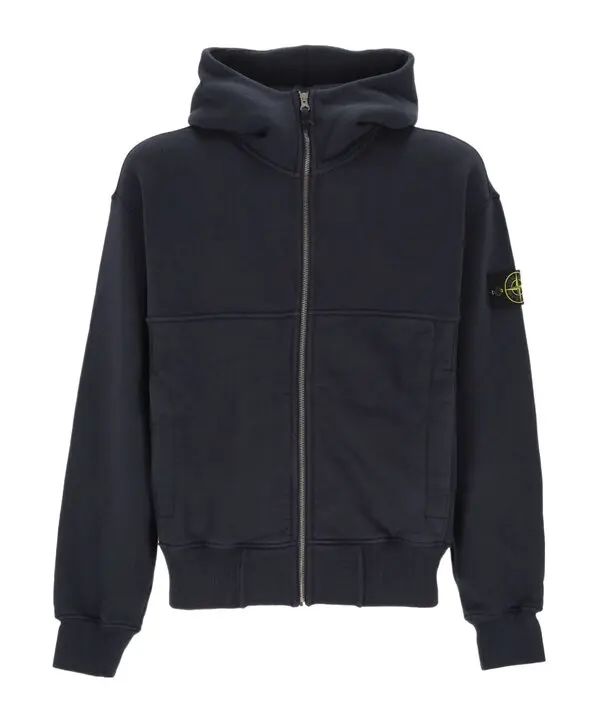 Stone Island Logo Patch Zip-up Hoodie