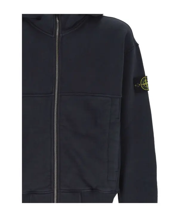 Stone Island Logo Patch Zip-up Hoodie