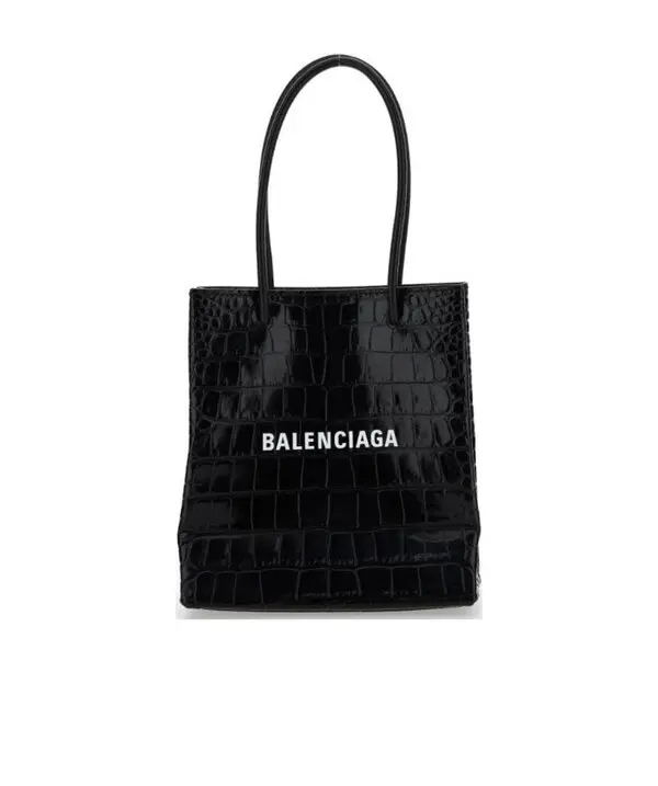 Balenciaga Shopping Embossed Emblem Handbag