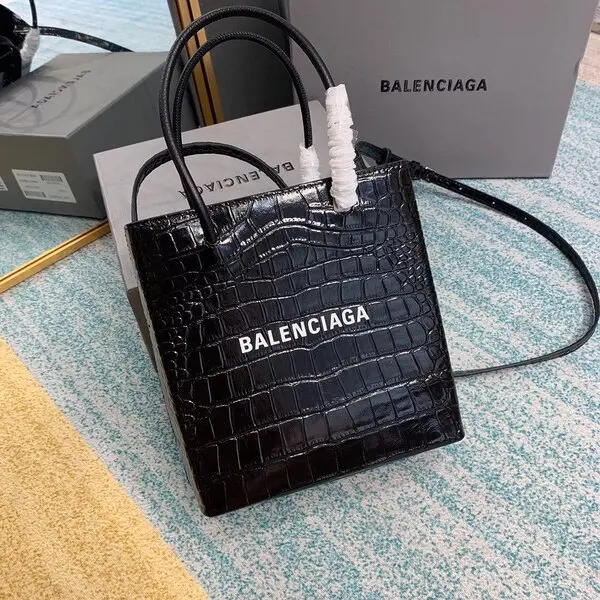 Balenciaga Shopping Embossed Emblem Handbag